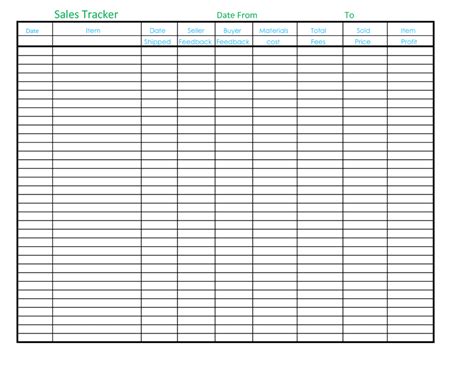 Sales Tracking Spreadsheet Template