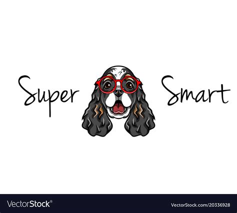 English Cocker Spaniel In Smart Glasses Geek Vector Image