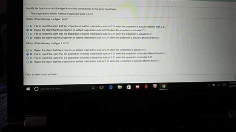 Solved Identify The Type I Error And The Type I Error That Chegg Com