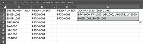 Excel How To Create An Array Of Every Occurrence Based On A Condition