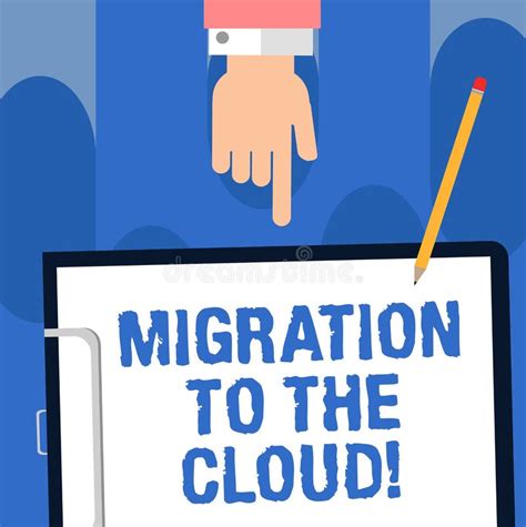 Writing Note Showing Migration To The Cloud Business Photo Showcasing Transfer Data To Online