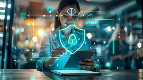 Premium Photo Businessman Using Tablet With Futuristic Digital Interface