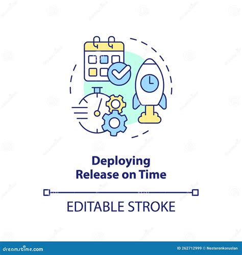 Deploying On Time Blue Gradient Concept Icon Vector Illustration 262807736