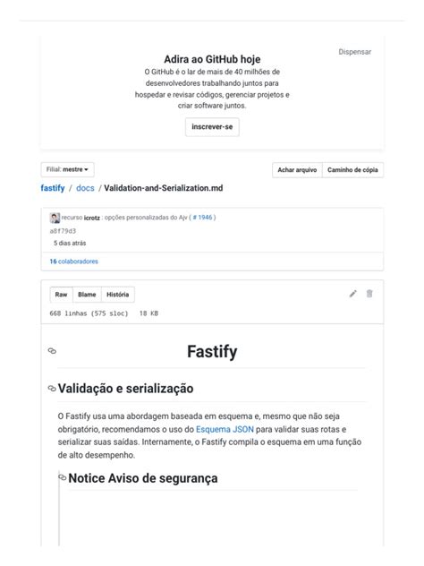 fastify validation and serialization md at master fastify fastify