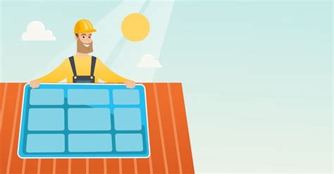 Premium Vector Technician Installing Solar Panel