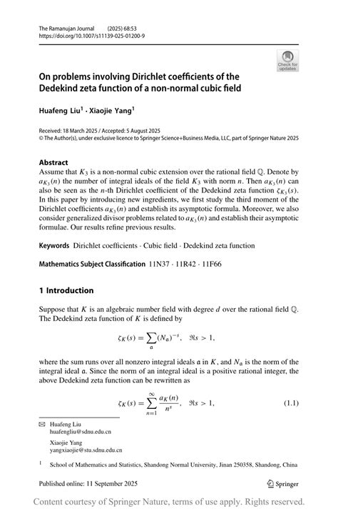 On Problems Involving Dirichlet Coefficients Of The Dedekind Zeta Function Of A Non Normal Cubic