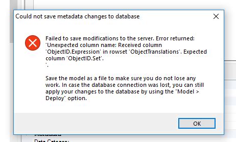 Creating New Measure Error Message Unexpected Column Name Issue TabularEditor