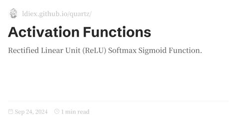 Activation Functions