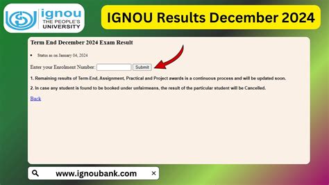 IGNOU Term End Result June 2025 Check Your Result Online
