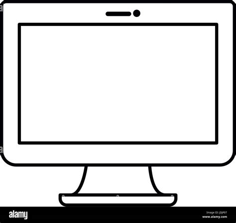 White Background With Monochrome Silhouette Of Lcd Monitor Stock Vector Image Art Alamy