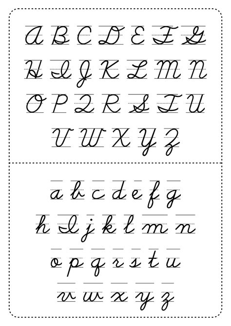 Free Printable Cursive Alphabet Chart