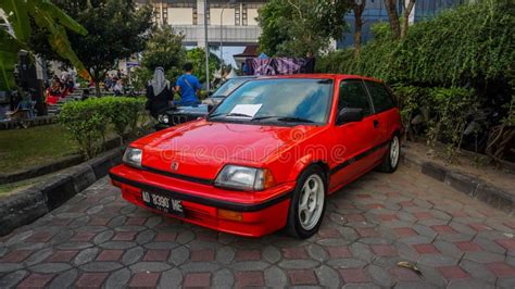 Honda Civic Si Ef Hatchback On The Car Modification Show Editorial