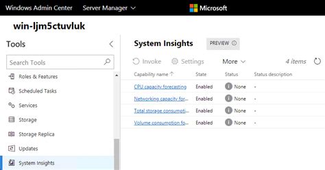 windows server system insights predictive analytics installation and