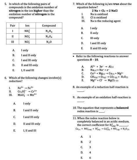 In Which Ofthe Following Pairs Of Compounds Is The Oxidation Number Of Nitrogen In The Ion