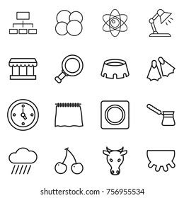 Thin Line Icon Set Hierarchy Diagram Stock Vector Royalty Free Shutterstock