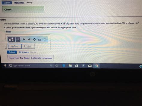 Solved Submit My Answers Give Up Correct Part B The Most