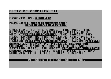 CSDb Blitz De Compiler III By The Kid