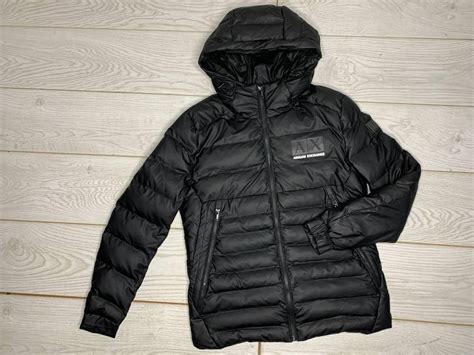 Купить Мужская куртка Armani зимняя черная Армани с капюшоном L-XL (48 ...