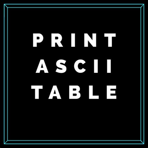 Ascii Table Ascii Table In C Language