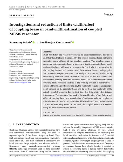 Investigation And Reduction Of Finite Width Effect Of Coupling Beam In Bandwidth Estimation Of