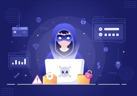 Premium Vector Hacker Using Computer Server To Activity Hacked Database Background Vector