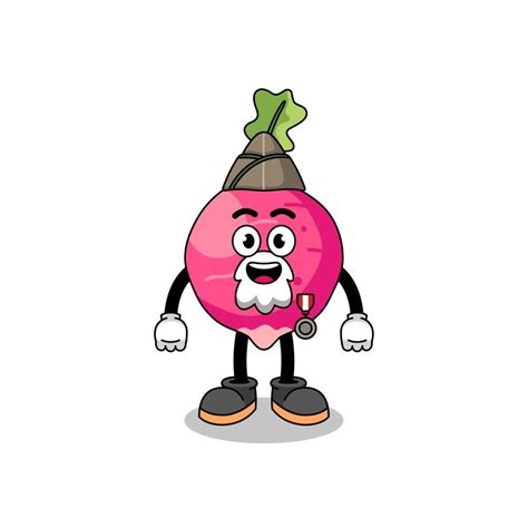Character Cartoon Of Radish As A Veteran 20233075 Vector Art At Vecteezy