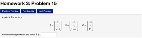 Solved Homework 3 Problem 15 Previous Problem Problem List