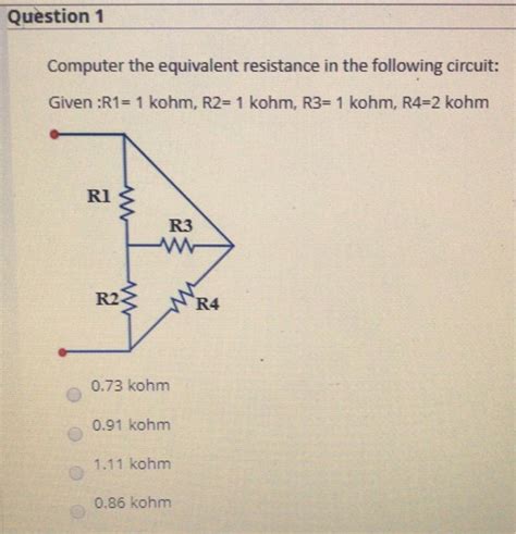 solved question 1 computer the equivalent resistance in the