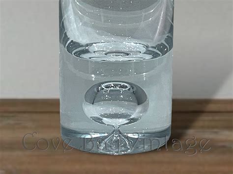 Vintage Clear Bubble Stem Glass Vase C1970s European Vases Scandinavian Etsy