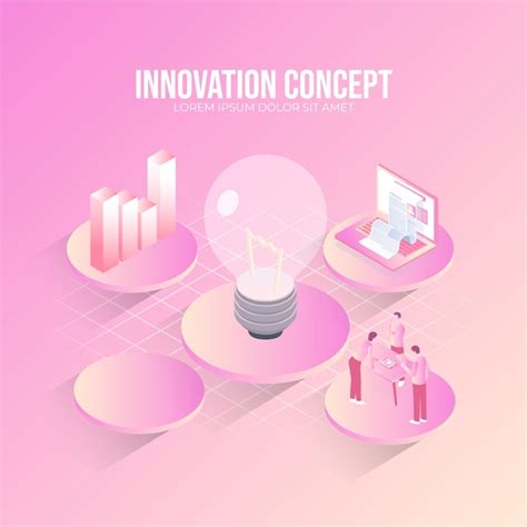 아이소메트릭 혁신 개념 무료 벡터