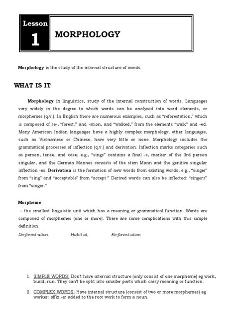 Morphology And Syntax Pdf Word Morphology Linguistics
