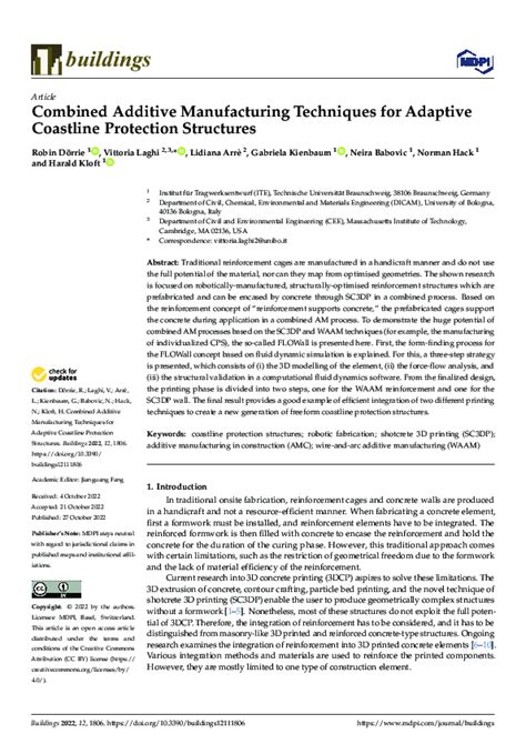 Pdf Combined Additive Manufacturing Techniques For Adaptive Coastline