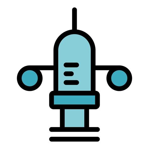 Futuristic Injection Tool Landing On A Surface With Measurement Lines