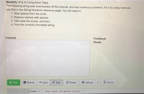 Solved Blockpy 183 Fixing Book Titles The Following