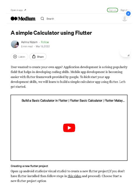 A Simple Calculator Using Flutter By Ashna Nizam Medium A Simple