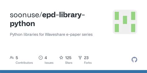 GitHub Soonuse Epd Library Python Python Libraries For Waveshare E Paper Series
