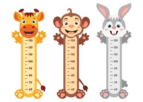 Premium Vector Height Chart With Cartoon Animals