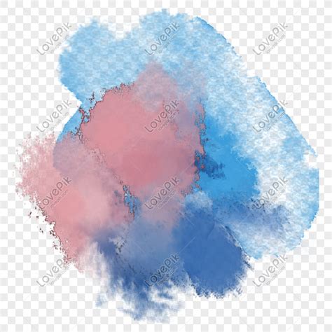 파란색 잉크 수채화 브러쉬 효과 Png 일러스트 무료 다운로드 Lovepik