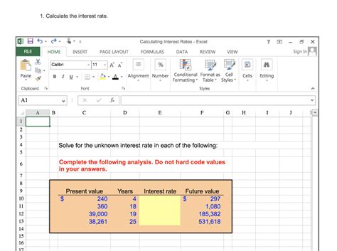 Solved 1 Calculate The Interest Rate X A 5 Calculating