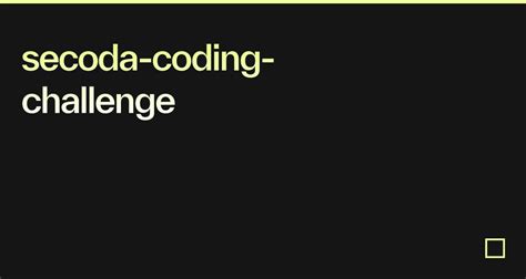 Secoda Coding Challenge Codesandbox