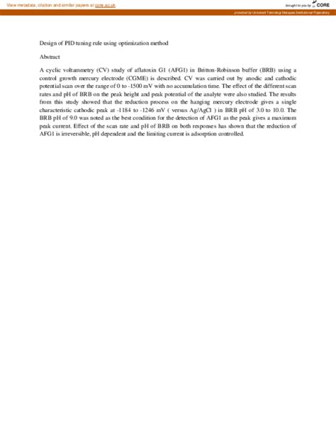 Pdf Design Of Pid Tuning Rule Using Optimization Method