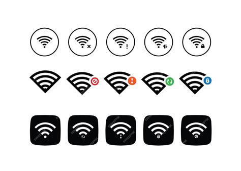 Premium Vector Wi Fi Icon Pack With No Signal No Data Connection Data Tranfer Lock Conncetion