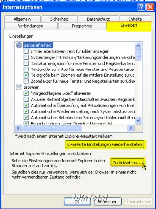 Internet Explorer Webseite wird verstümmelt angezeigt und Fehlermeldung Stack overflow at line