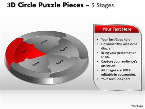 D Circle Puzzle Diagram Stages Slide Layout Powerpoint Slides And Ppt Templates