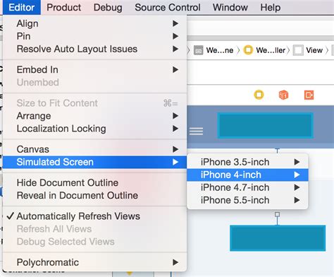 Interface Builder Xcode Can T Change Simulated Screen Size Stack Overflow
