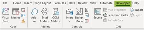 Developer Tab In Excel What Is It Vba Macro Example Template