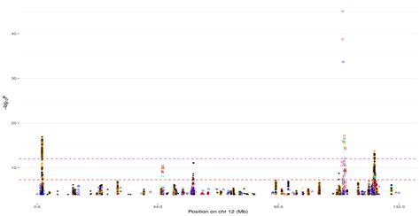 Manhattan Plot For Chromosome 12 For Scz See Fig 1 For Background