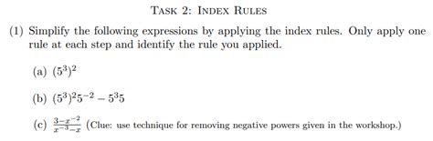 Solved Task Index Rules Simplify The Following Chegg Com