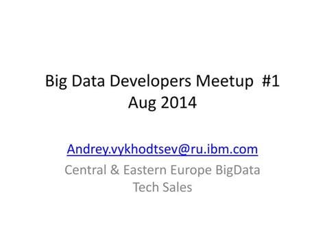 Big Data Developers Moscow Meetup 1 Sql On Hadoop Pdf