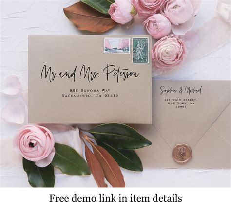 Wedding Envelope Address Template